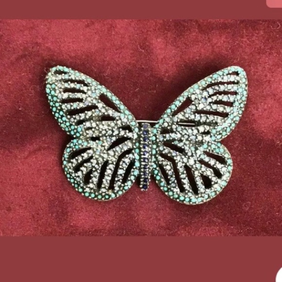 Jewelry | Bling Medium Butterfly Brooch Pin Blue | Poshmark